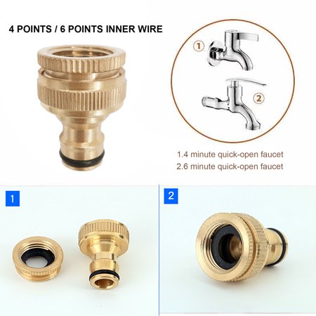 Lutabuo Copper Faucet Connection Suitable for Threaded Faucets Garden ...
