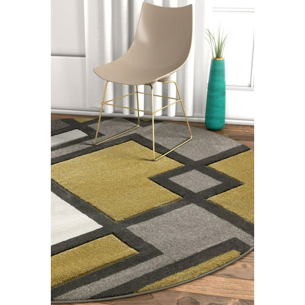 Well Woven Ruby Imagination Squares Modern Contemporary Gold Geometric ...