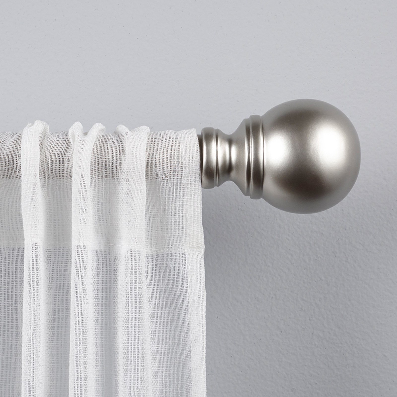 Exclusive Home Sphere 1" Curtain Rod and Finial Set, Matte Silver ...