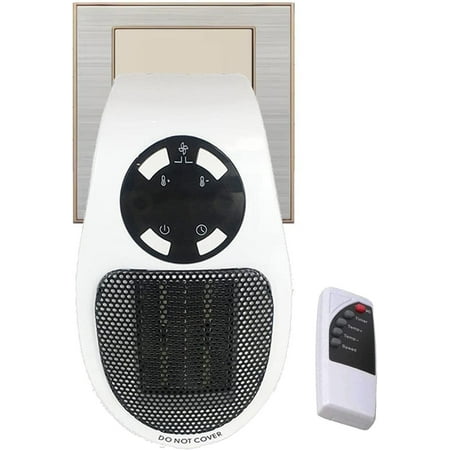 Plug in Space Heater 500W Safe Energy Wall Outlet Mini Fan Heater ...
