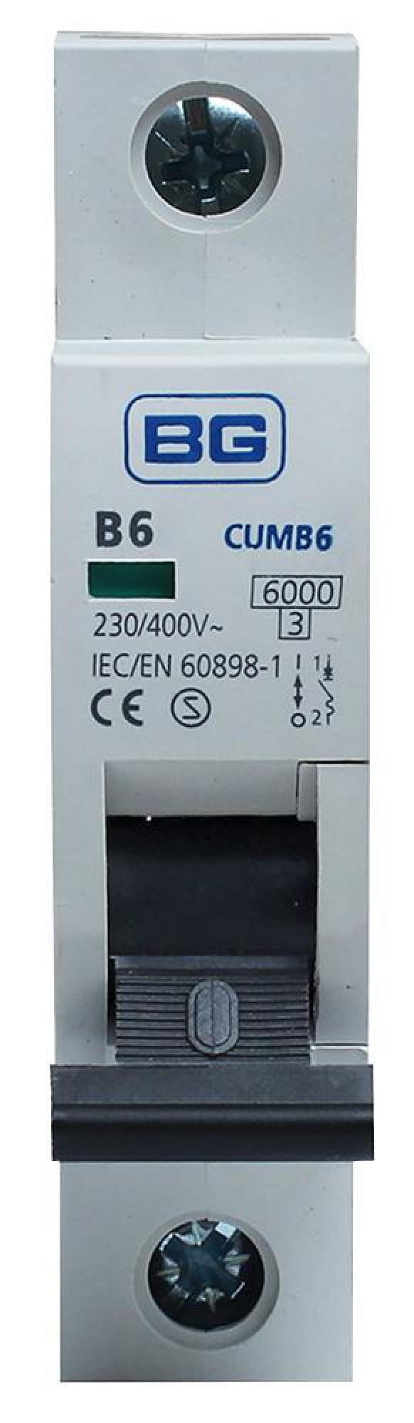 BG ELECTRICAL - 6A Single Pole MCB, B Curve, 6kA - Walmart.com