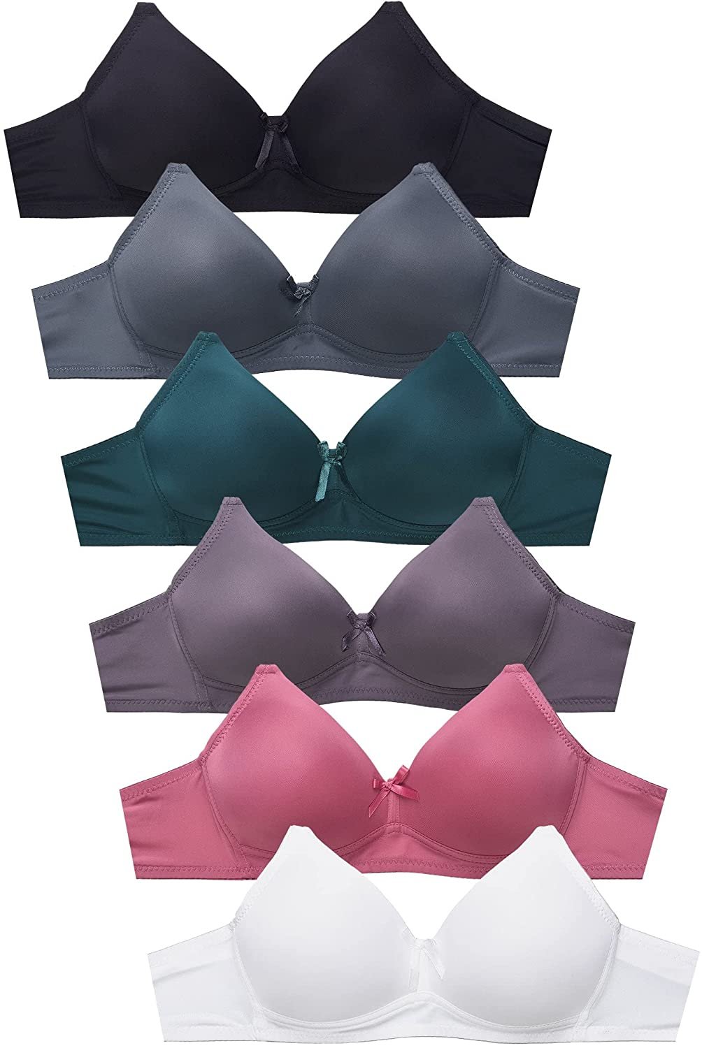 Womens 6 Pack of Everyday No Wire Full Cup Bra - Walmart.com