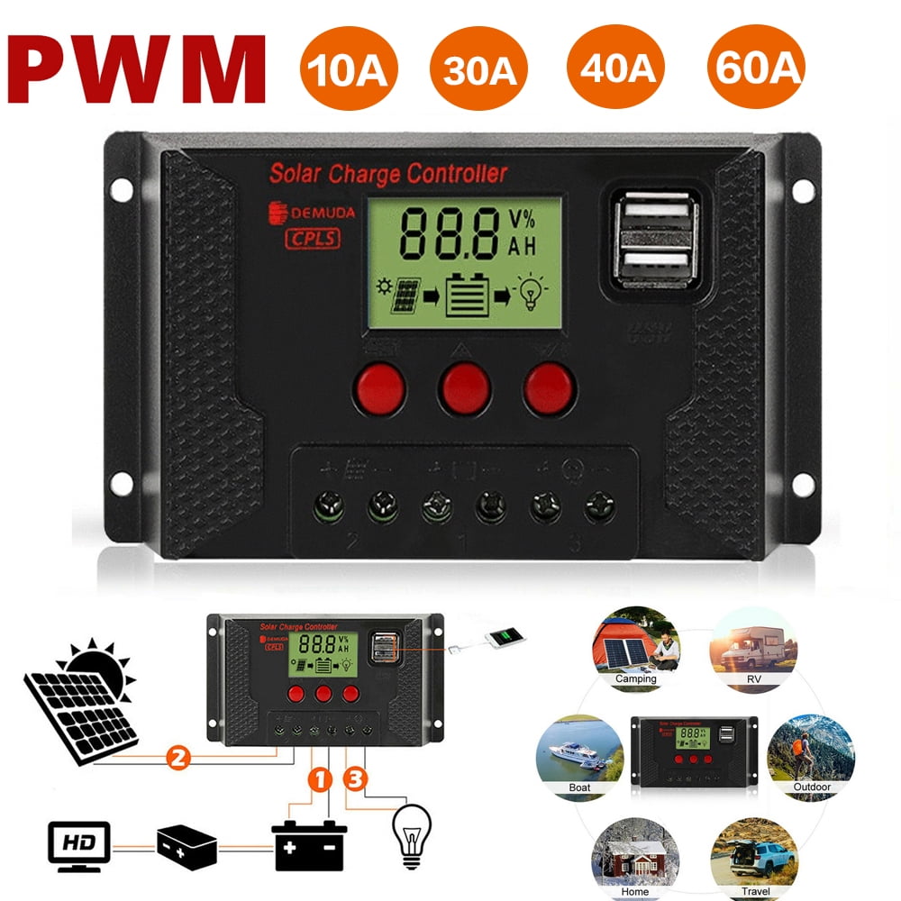20A LCD Solar Panel Regulator Charge Controller 12V/24V Auto Focus ...