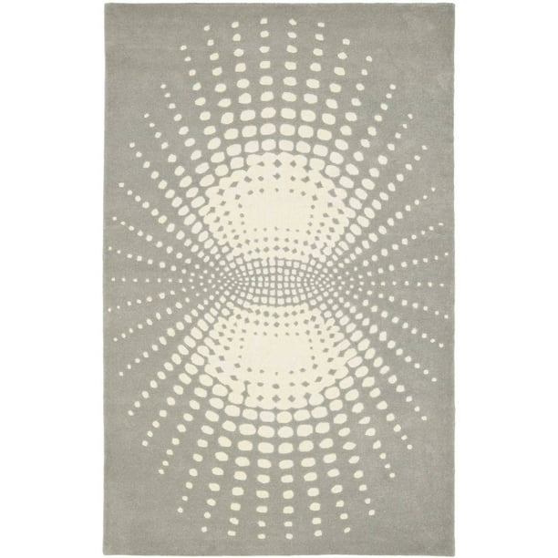 SAFAVIEH Soho David Polka Dots Wool Area Rug, Blue/Ivory, 5' x 8 ...
