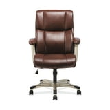 Sadie Executive Computer Chair- Fixed Arms for Office Desk, Brown ...