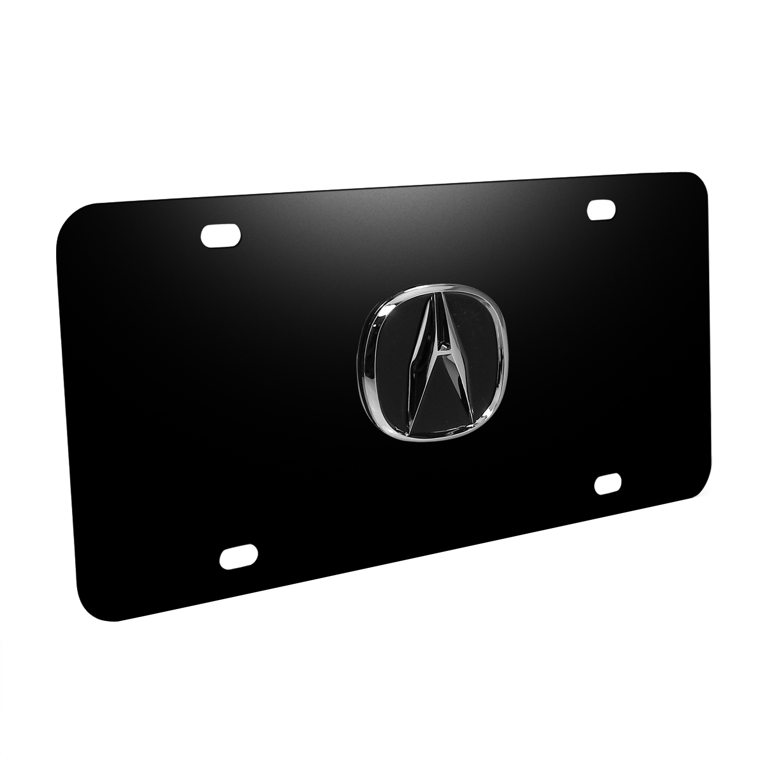 Acura Chrome Logo on Black Stainless Steel License Plate - Walmart.com