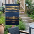 Abstract Color Block Garden Flag 28x40 Inch Gold Blue Lines Sky ...