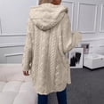 Aellinatey Women's Wool Jacket Button-Down Jacket Hooded Side-Open ...