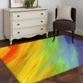 Abstract Ombre Colored, 3'x5' Washable Rug, Rainbow Watercolor Painting ...