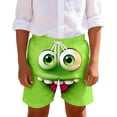 Boys Athletic Shorts Boys Funny Face Print Casual Shorts Elastic ...