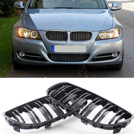 Coiry Gloss Black Double Slat Kidney Grille Grill for BMW E90 3 Series ...