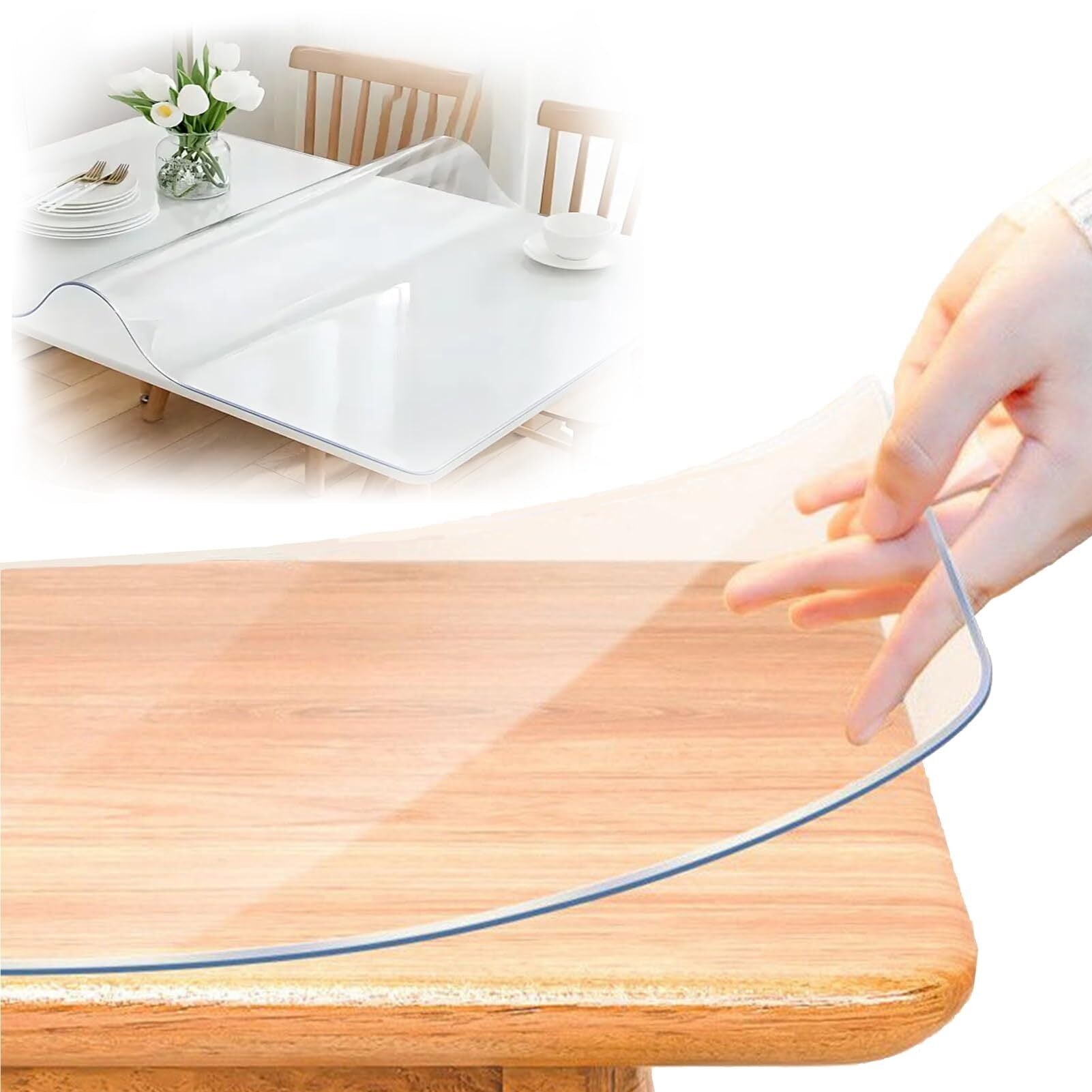 Mantel Protector De Mesa Transparente De PVC 90×160cm, Mantel para Mesa ...