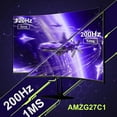 27 inch 200Hz Curved Gaming Monitor, FHD 1080P Computer Monitor with ...