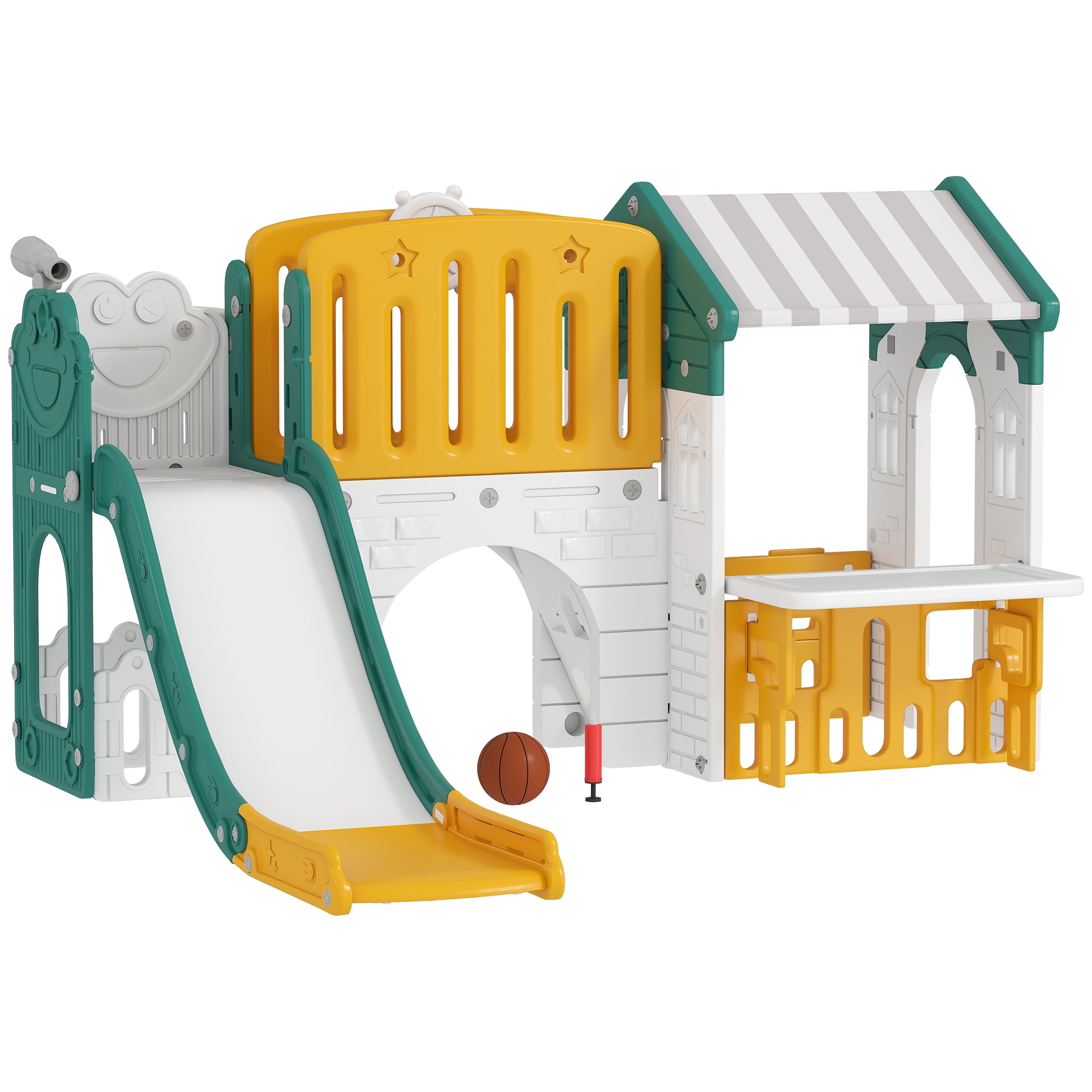 Click here for Qaba 7-In-1 Toddler Slide With Playhouse And Baske... prices