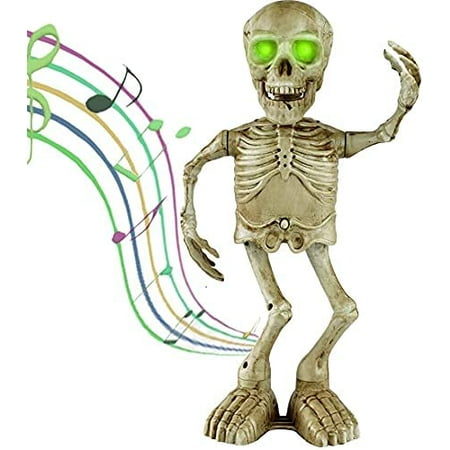 Halloween Decoration - 16in Dancing Skeleton Animated Skull Prop ...