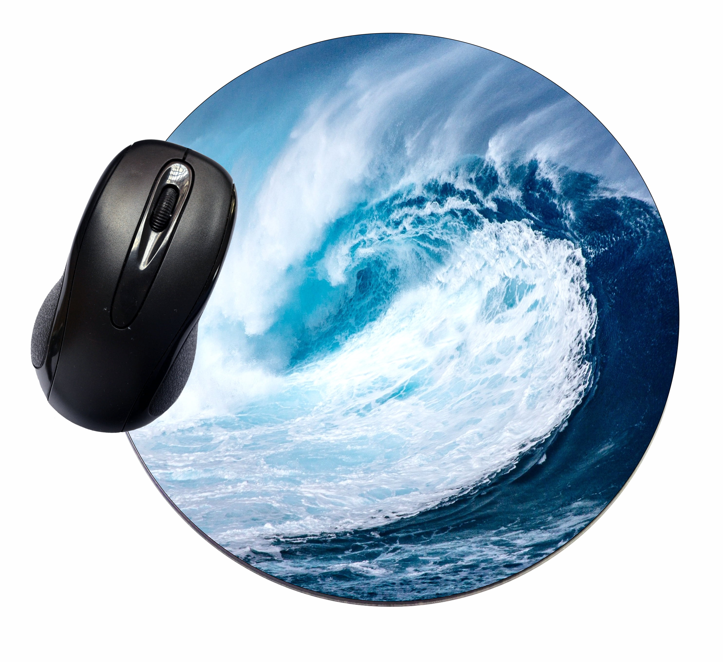 Mouse Mat Pad Mousepad Cute Desk Round Circle Mousemat Blue Tidal Surf ...