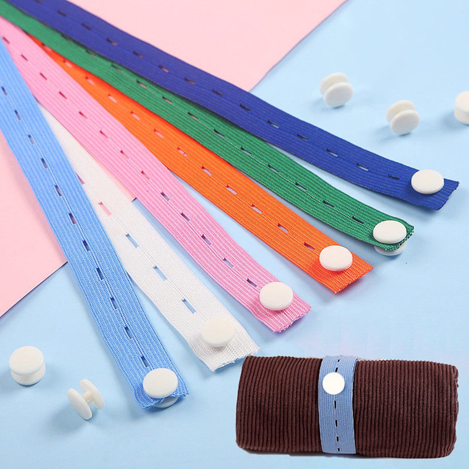 10-Pack Double-Sided Button Storage Belts with High Elasticity and ...