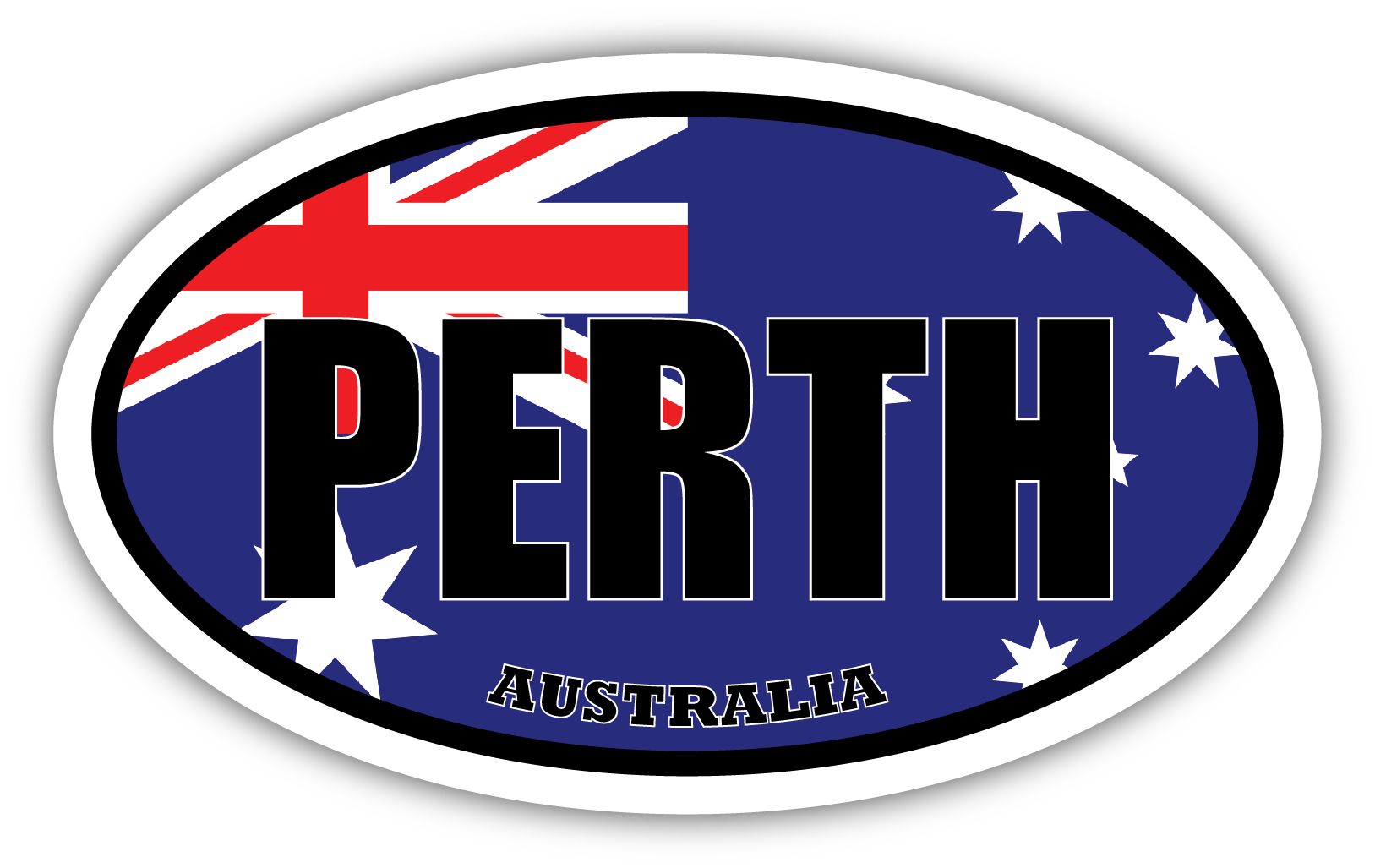 Perth Australia Flag Oval Decal Vinyl Bumper Sticker 3x5 inches ...