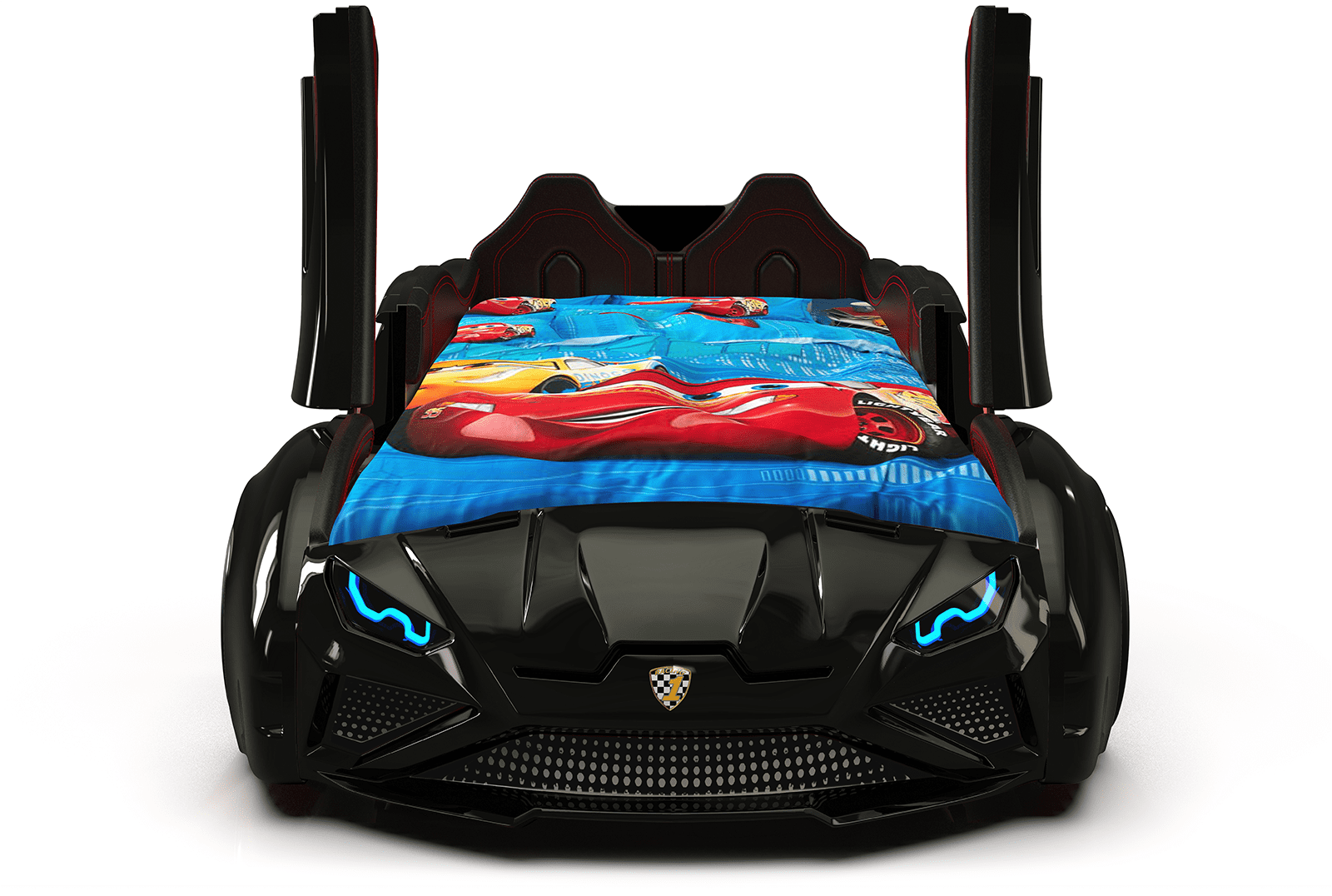 LAMBO RX Twin Race Car Bed with LED & Sound FX, Kids Racecar Bedroom ...