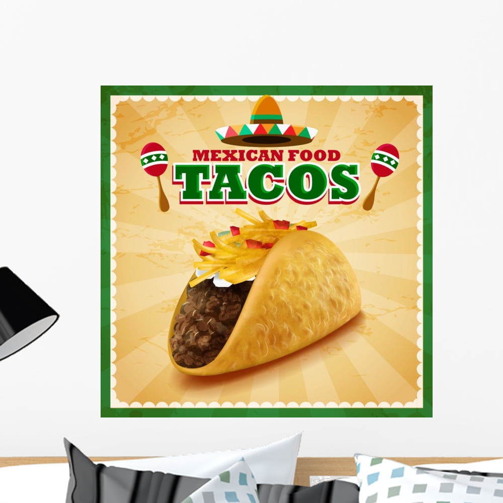 Tacos Mexican Food Wall Mural by Wallmonkeys Peel and Stick Graphic (24 ...