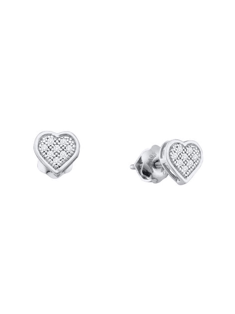 FB Jewels 10kt White Gold Womens Round Diamond Star Earrings 1/20 Cttw ...