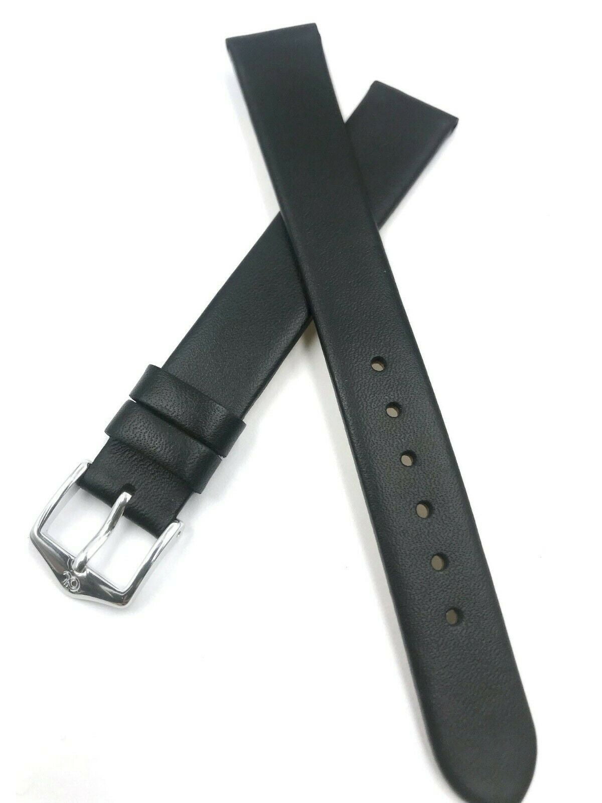 XL Long Black 16mm Classic Smooth Leather Watch Band - Walmart.com