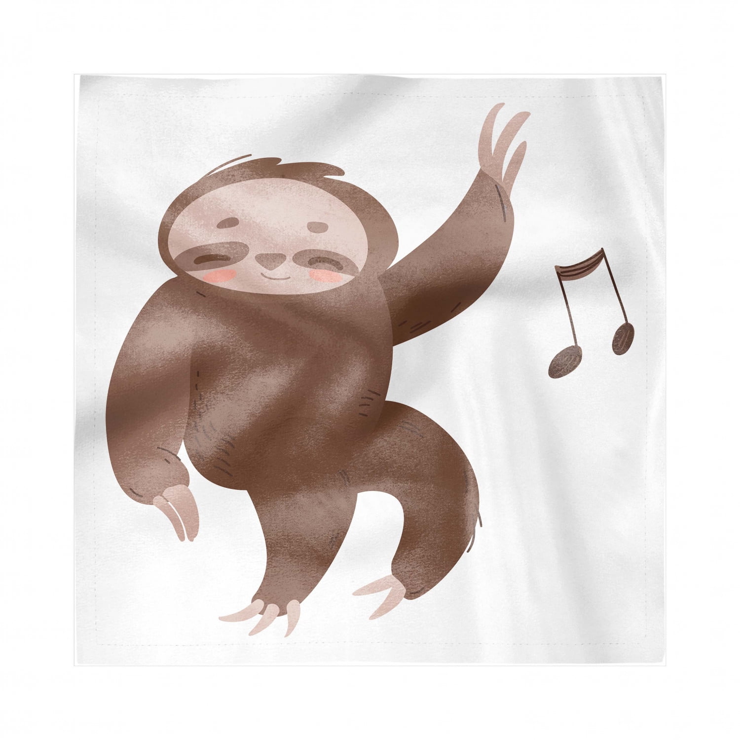 Funny Sloth Decorative Napkins Set of 4, Music Dancing Animal Cartoon ...