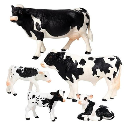 Set of 5 Farm Animal Set - Realistic Cow Toys, Bull Toys, Farm Animal ...