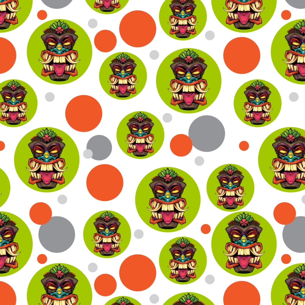 Tiki Heads Island Tropical Hawaii Premium Gift Wrap Wrapping Paper Roll ...