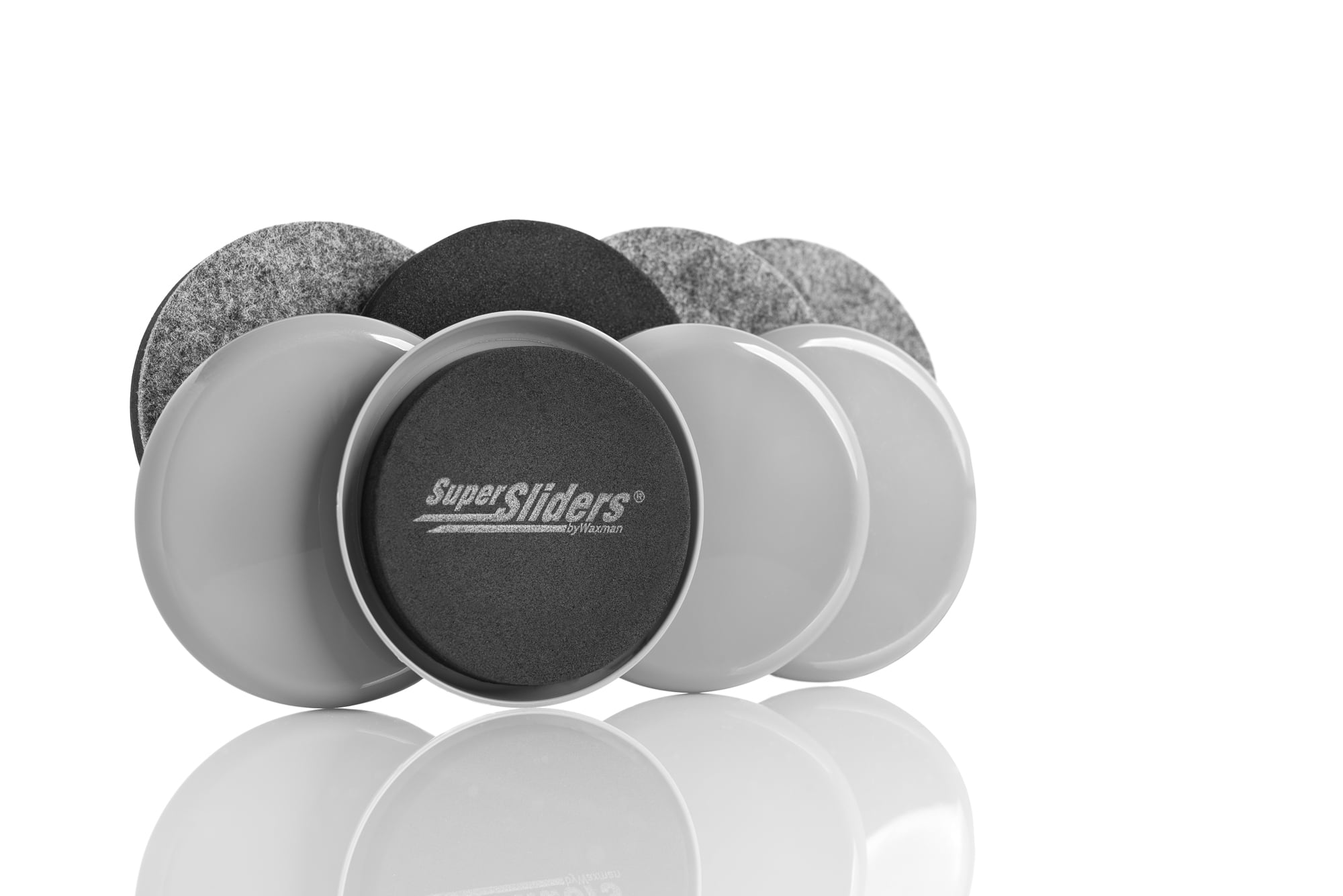 Super Sliders 3 1/2" Reusable Furniture Sliders, Multi-Surface, Gray (8 ...