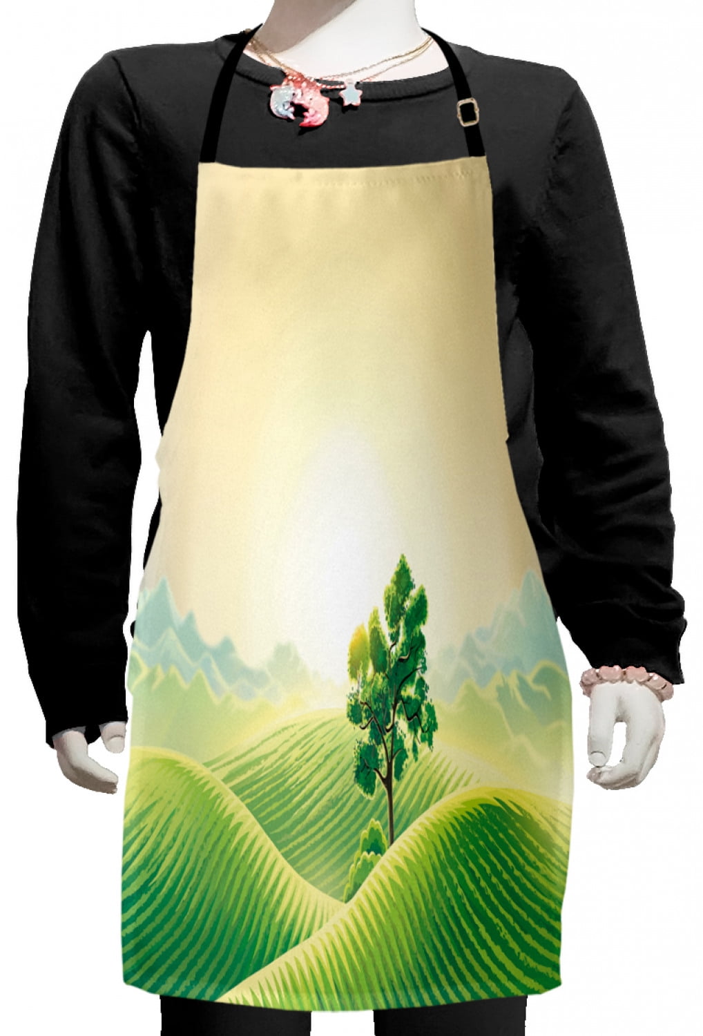 Landscape Kids Apron, Sunrise on Rural Valley Fields Hills Tree ...