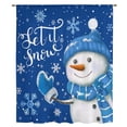 Blue Snowman Christmas Sheer Curtains 72 Inch Length, Light Filtering ...