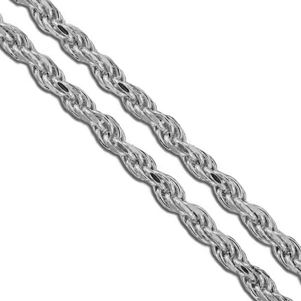Stainless Steel Rope Chain 4.6mm Solid Cord Necklace 24" Gray Jewelry ...