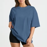 SUNBS Plus Size Women's Workout T-Shirts, Short Sleeve Cotton Blend Top ...