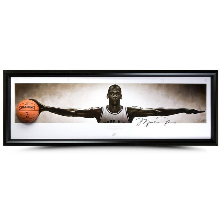 Michael Jordan Wingspan Poster Framed