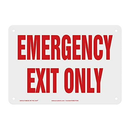 Accuform Signs MEXT584VP Plastic Safety Sign, Legend"Emergency EXIT ...
