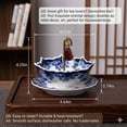 Ceramic Tea Strainer Rotating Fine Mesh Blue White Porcelain for Kung ...
