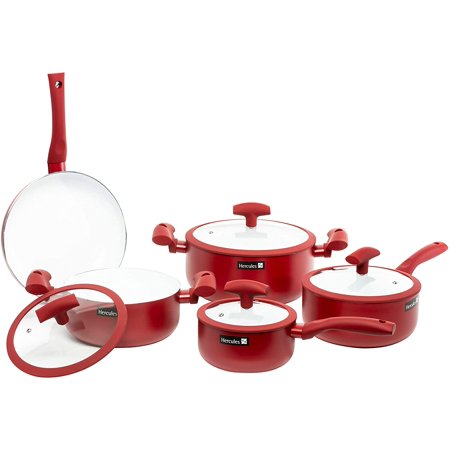 Hercules Nonstick Cookware Pots, Pans and Fry Pan Set, 9 Pieces, with ...