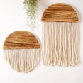 WINDLAND Macrame Wall Hanging Boho Semicircle Wooden Board Ornament ...