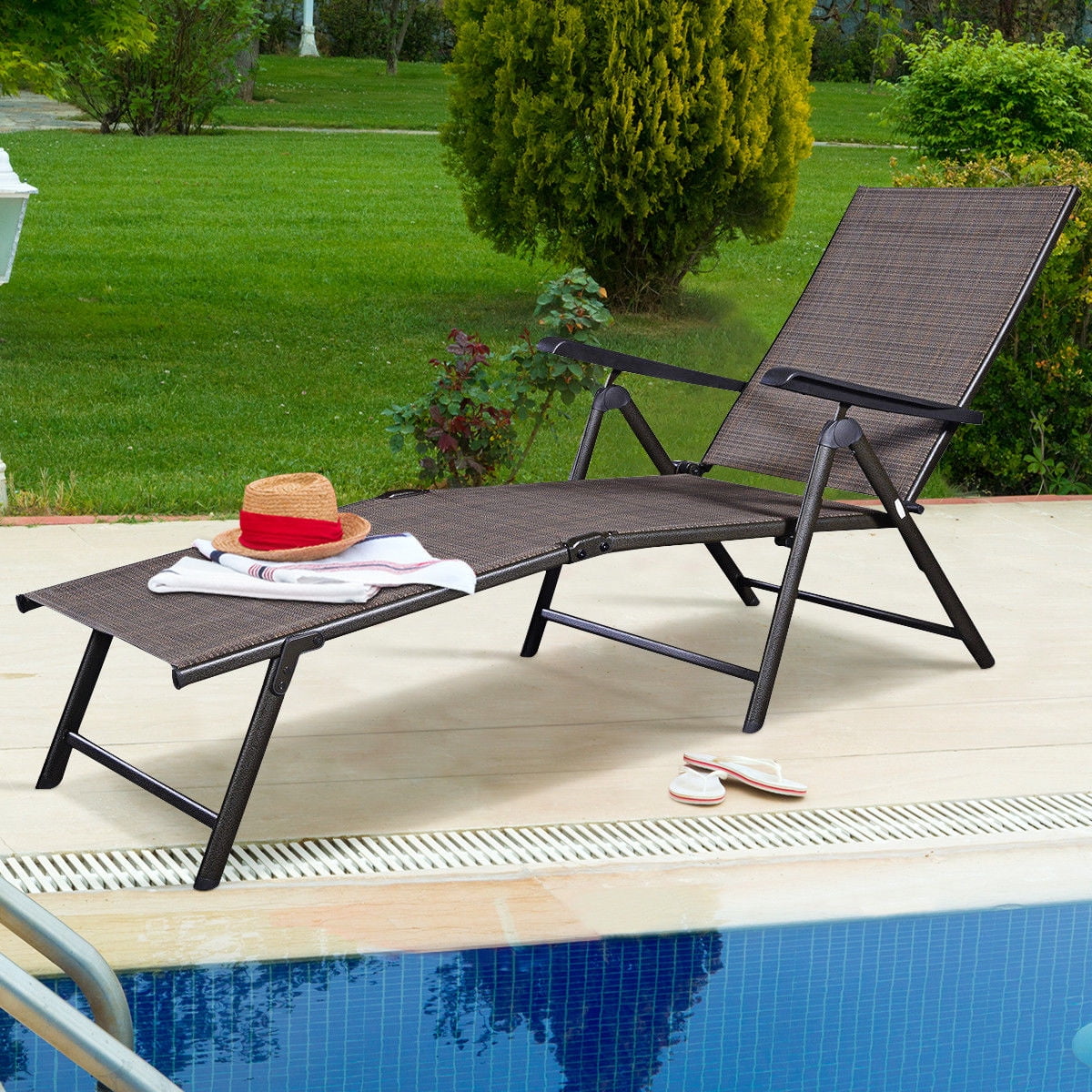 Click here for Costway Pool Chaise Lounge Chair Recliner Outdoor... prices