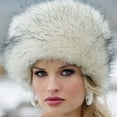 Women Black Faux Fox Fur Hat Russian Winter Warmer Ear Cap Ushanka ...