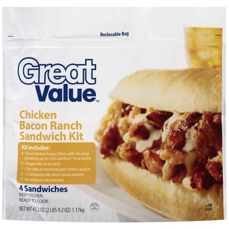 Great Value Chicken Bacon Ranch Sandwich Kit, 1ct - Walmart.com