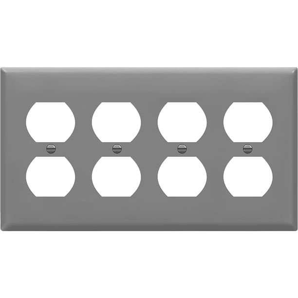 ENERLITES Quad Duplex Receptacle Wall Plate, Electrical Outlet Cover, 4 ...