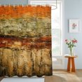 Abstract Art Shower Curtain, Terracotta Orange Textured Landscape ...