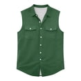 BangWanChi Men's Solid Color Vintage Fashionable Pocket Button Leisure ...