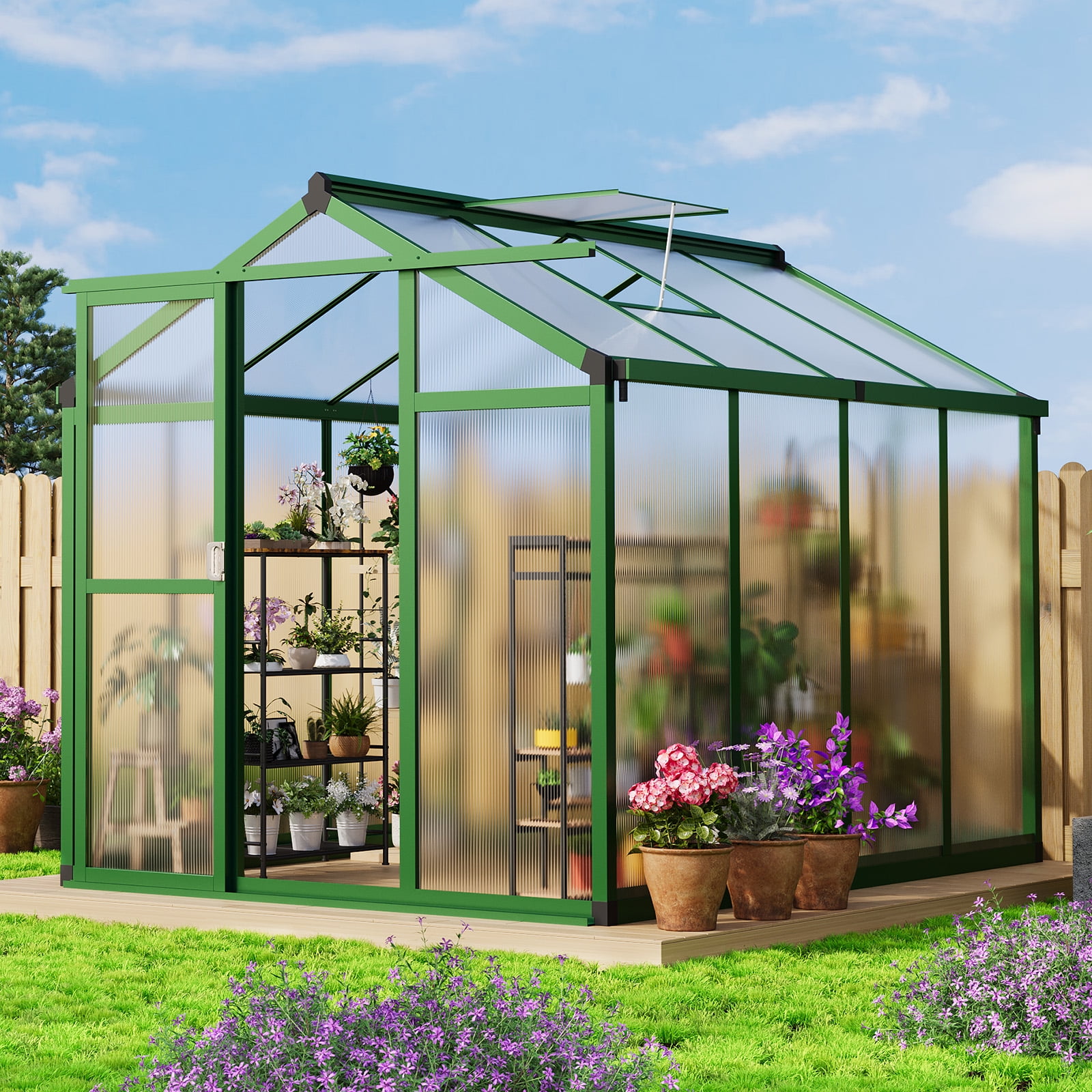 Click here for Cuisinsmart Polycarbonate Greenhouse  6x8/6x10ft H... prices