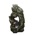 Alpine Owl Rainforest Tree Trunk Fountain with LED Light, 32 Inch Tall ...