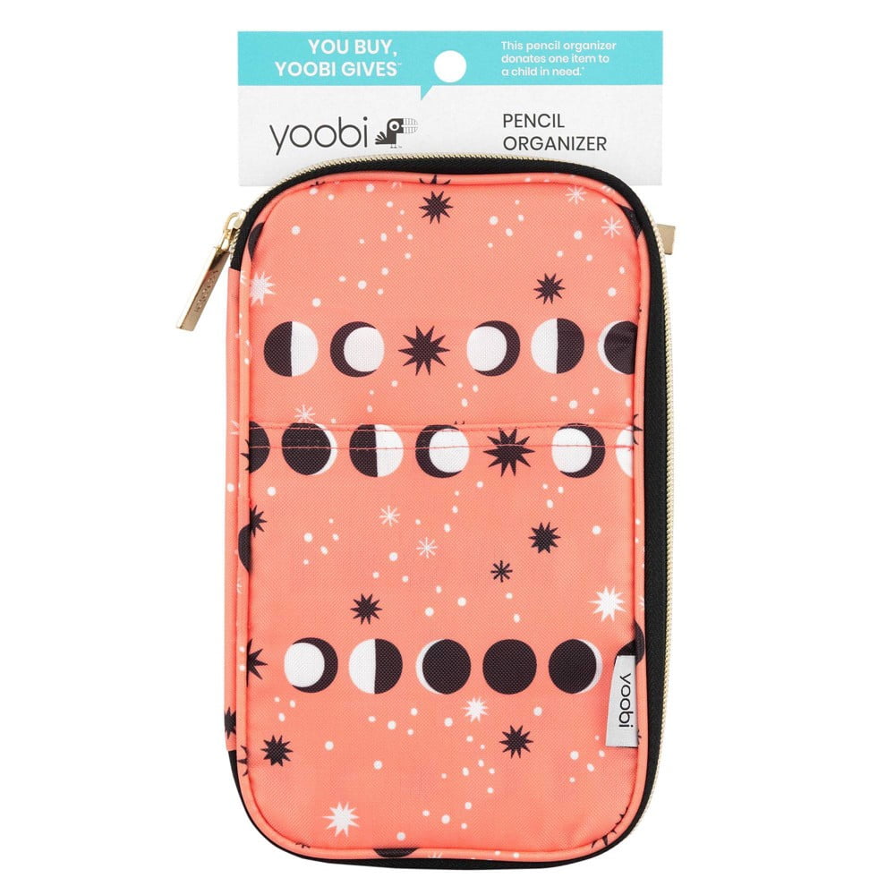 Zippered Pencil Pouch - Lunar Phases Coral - Yoobi - Walmart.com