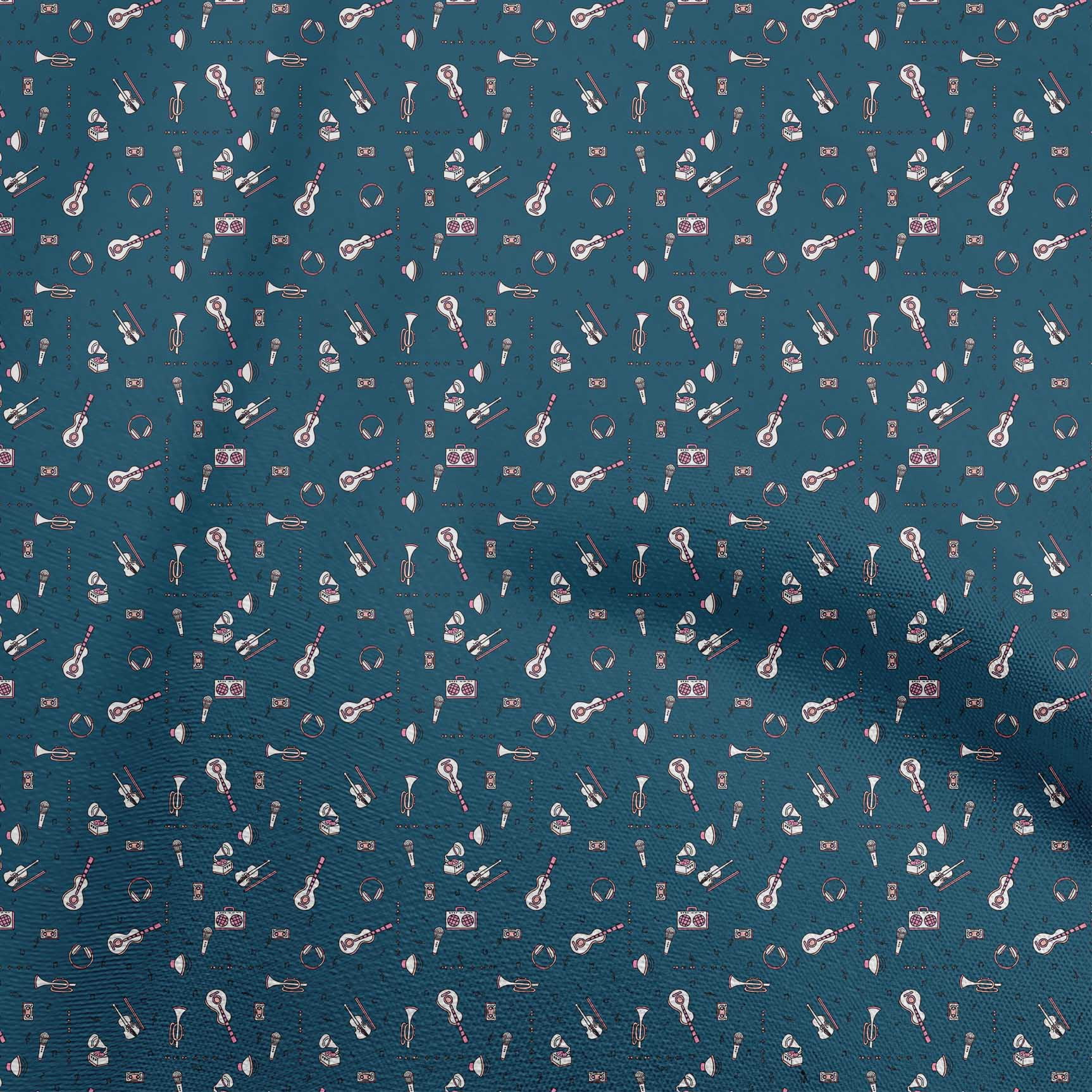 oneOone Velvet Teal Blue Fabric Musical Instruments Diy Clothing ...