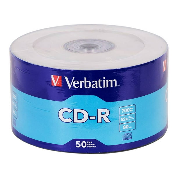 Paquete de 50 CD-R Verbatim 700MB 52x 97488 | Walmart en línea